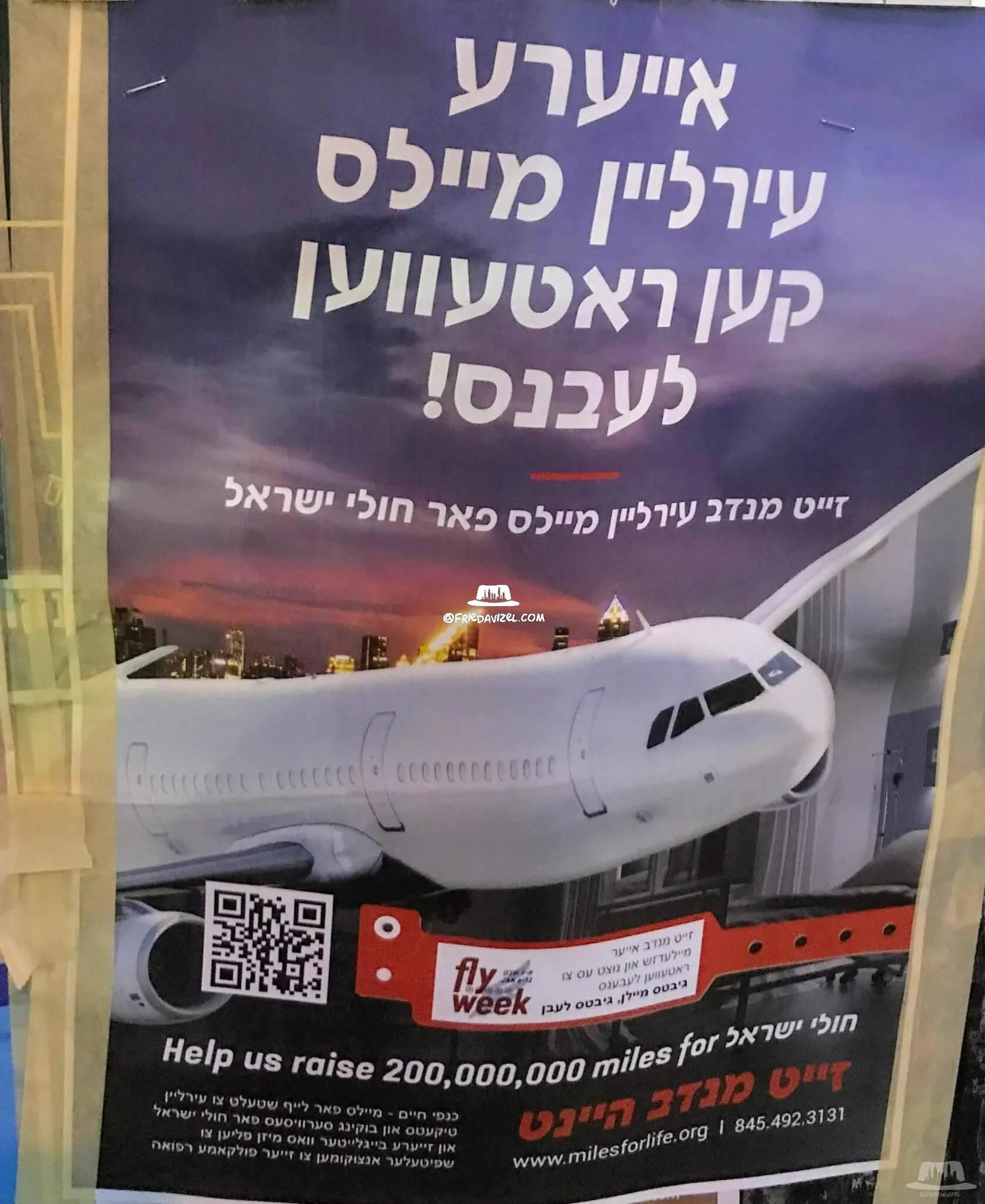 Street poster: airline miles donation - Frieda Vizel